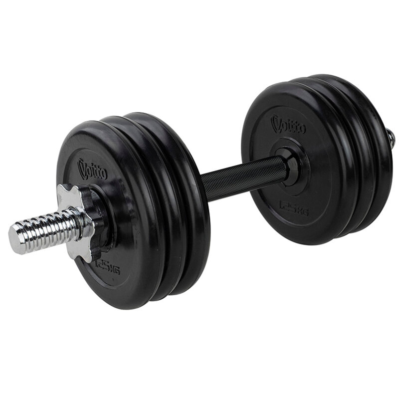 Гантель разборная обрезиненная 9,5 кг Voitto - d26, Комплектация №2 с обрезиненной ручкой