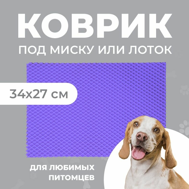 Ева коврик 34x27 под миску или лоток для кошек / собак /грызунов ячеистый