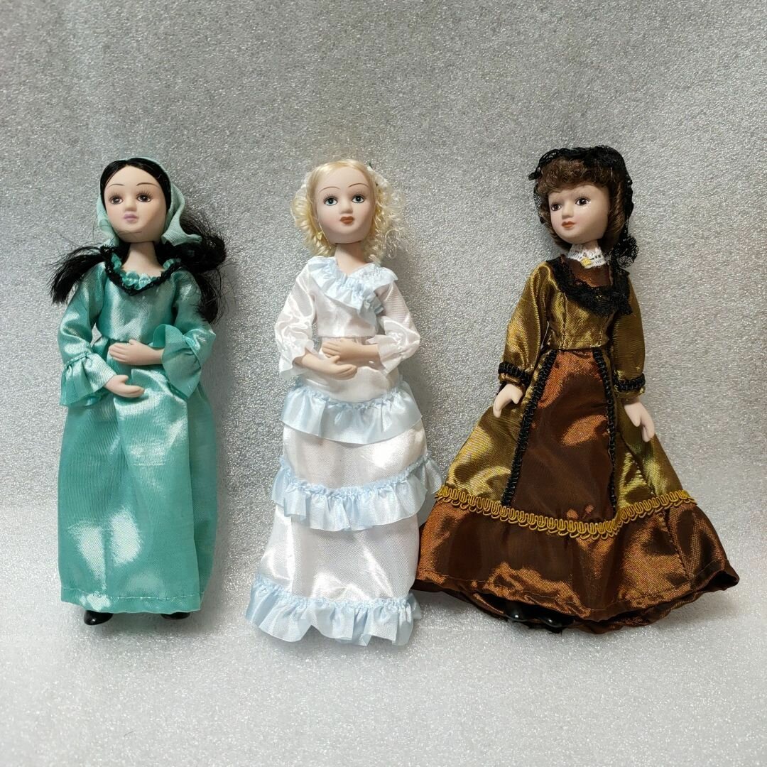 Куклы фарфоровые Деагостини Дамы эпохи Журналы № 19, 67, 74 набор