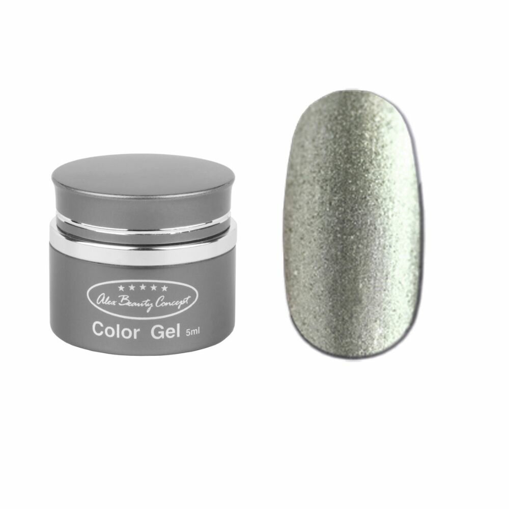 Alex Beauty Concept Цветной эластичный гель для ногтей Neo Teck Color Gel, цвет серебряный 69709, 5 мл