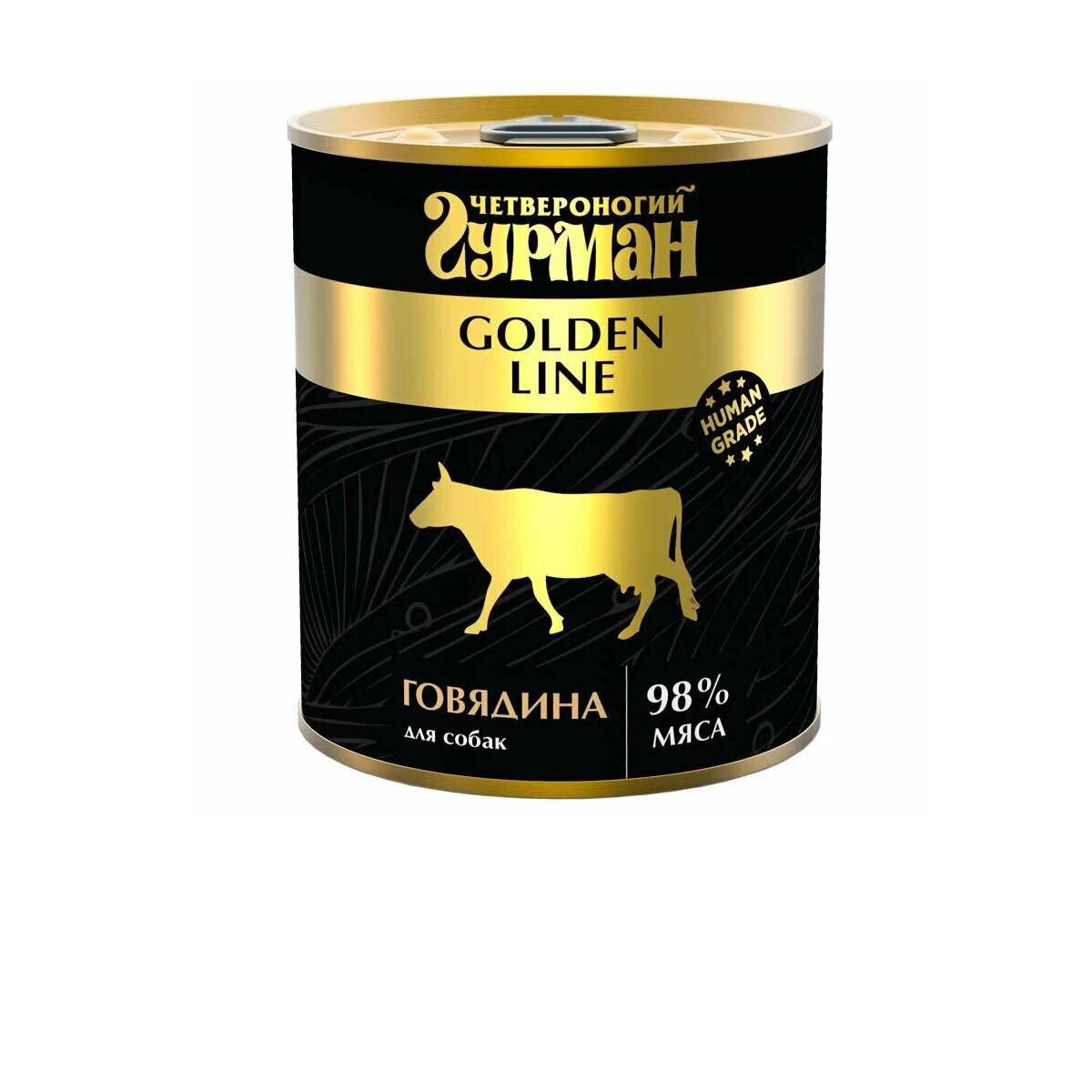 Четвероногий Гурман Golden консервы для собак Говядина натуральная в желе 340г