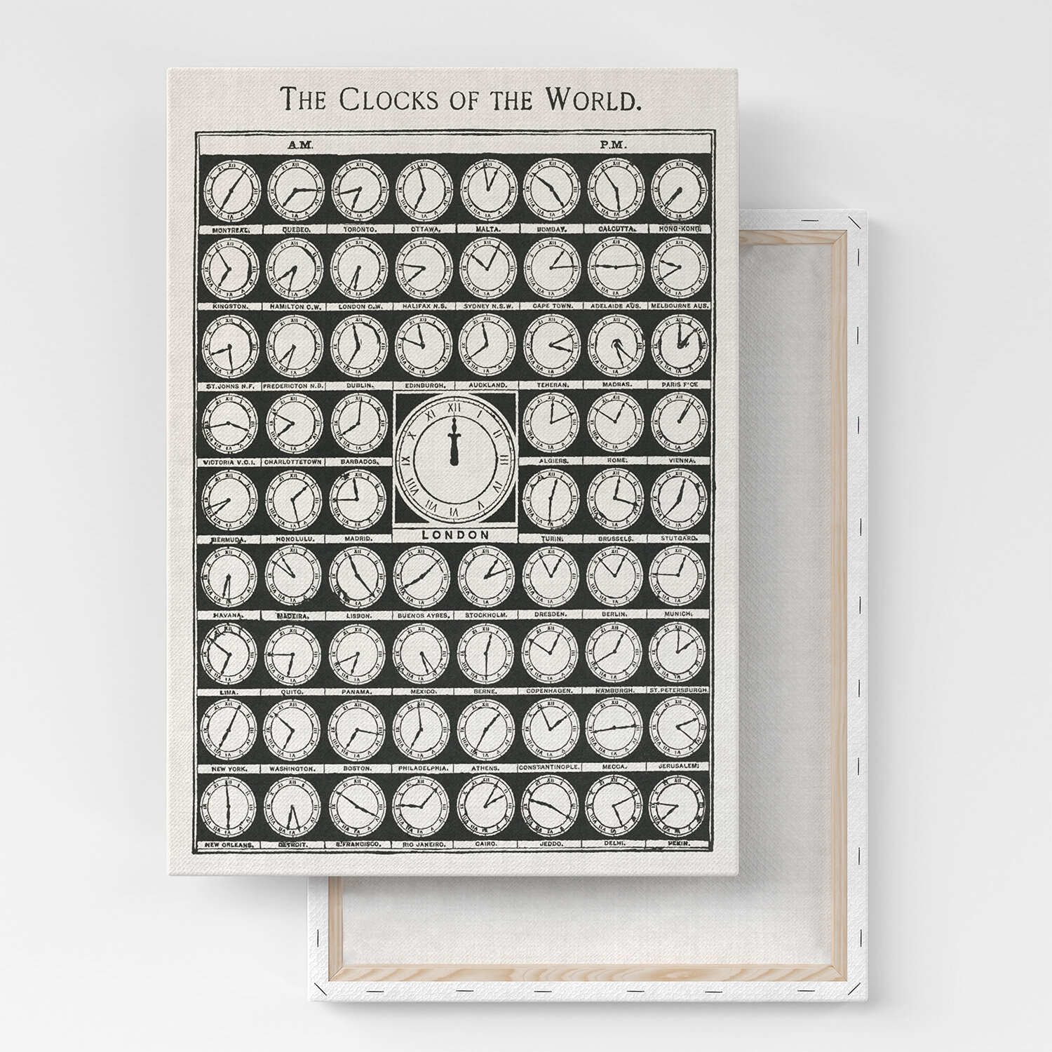Картина на холсте, репродукция / The Clocks of the World / Часы мира / Размер 40 x 53 см