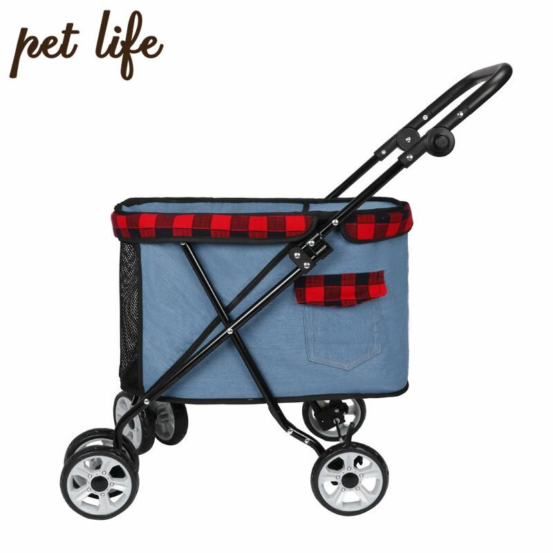 Коляска для животных DODOPET, плюшевый щенок, кошка, складное портативное транспортное средство, дышащая, для путешествий на открытом воздухе