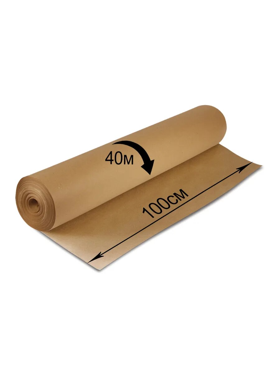 Крафт-бумага в рулоне, 1000 мм x 40 м, плотность 78 г/м2