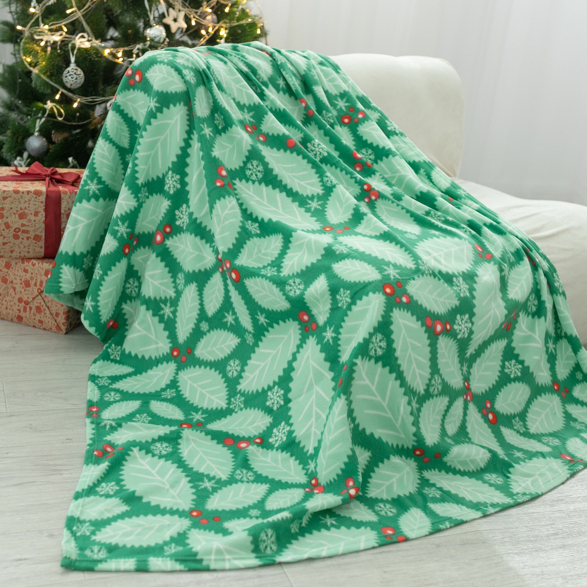 Плед 150х200 см флисовый средней толщины Wellness