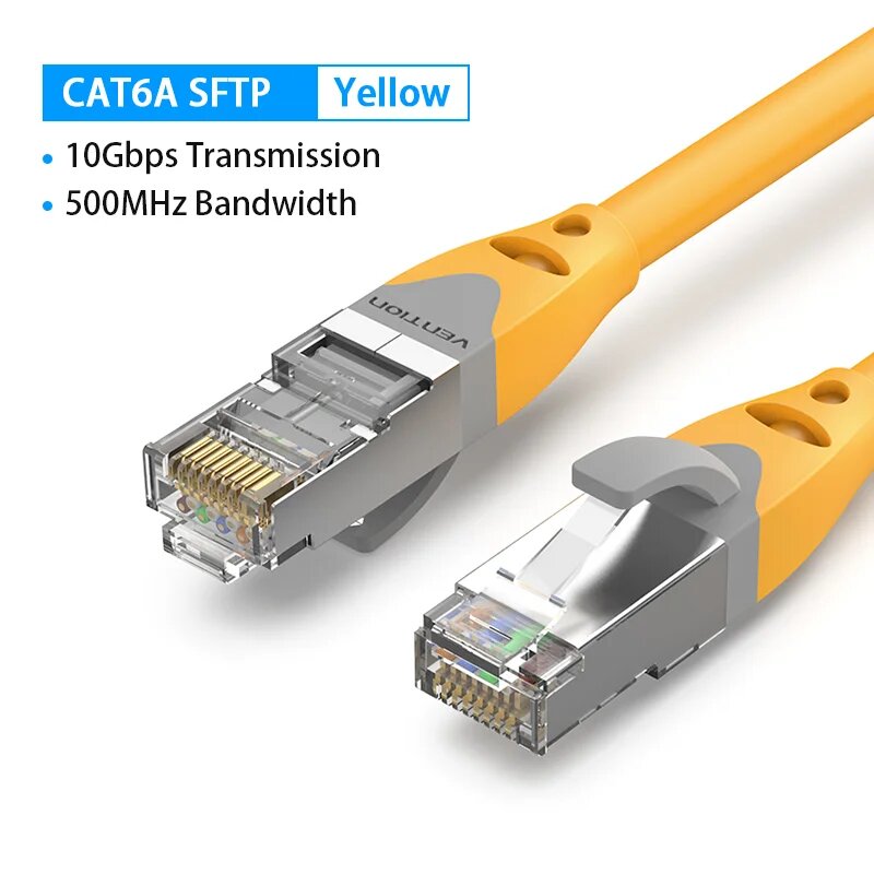Vention Cat6A Ethernet кабель 10 Гбит/с Cat6A 10Gbps Yellow, 8m