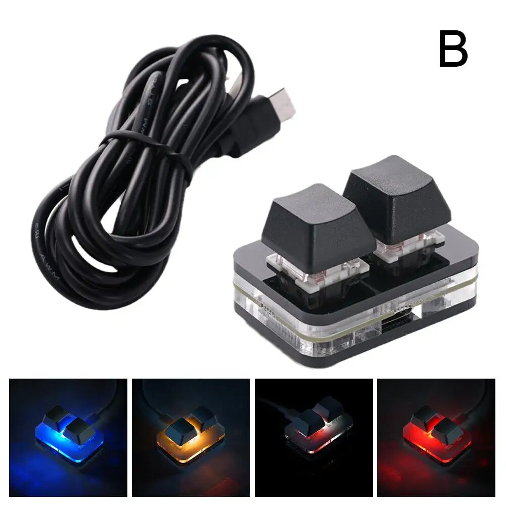 Механическая мини-клавиатура 2 клавиши RGB Black