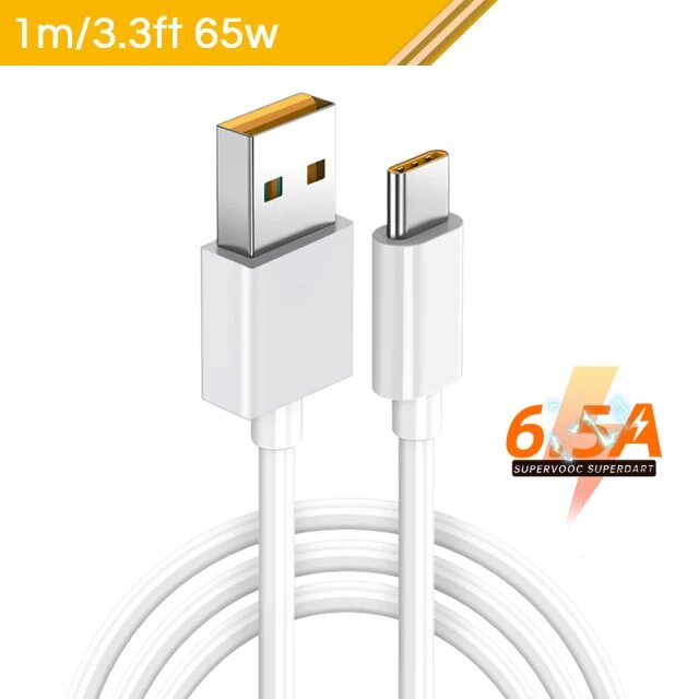 65 Вт Realme оригинальный USB-кабель типа C для телефона 50 Вт 6,5 А Fast Super Dart Charge Oppo Vooc Real Me 7 8 8i 9 Pro 9i X50 GT GT2 C31 Tipo a to c 1m(3.3ft)