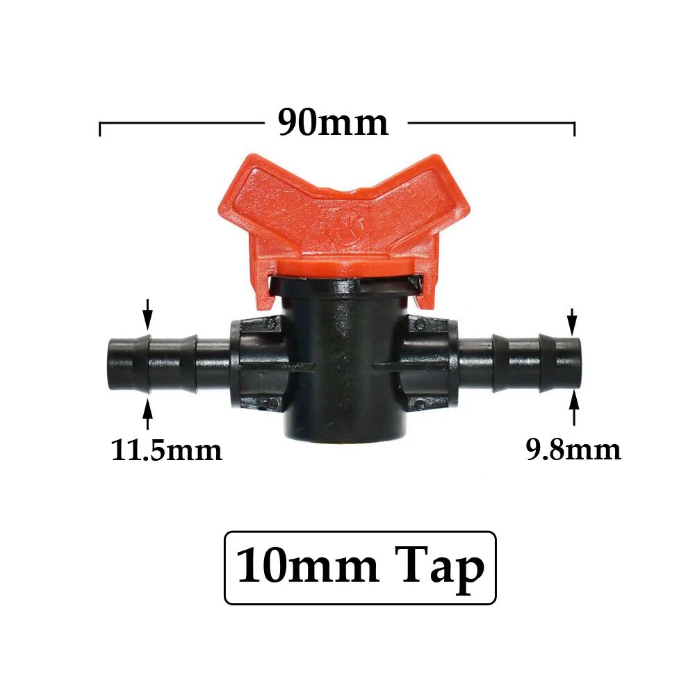 Миниатюрные пластиковые запорные соединительные клапаны для шланга 4/7 8/11 10/16/20/25 мм, переходник для садовой ирригационной трубы, зазубристый