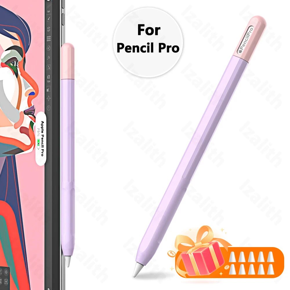 Apple Pencil Pro, розовый чехол