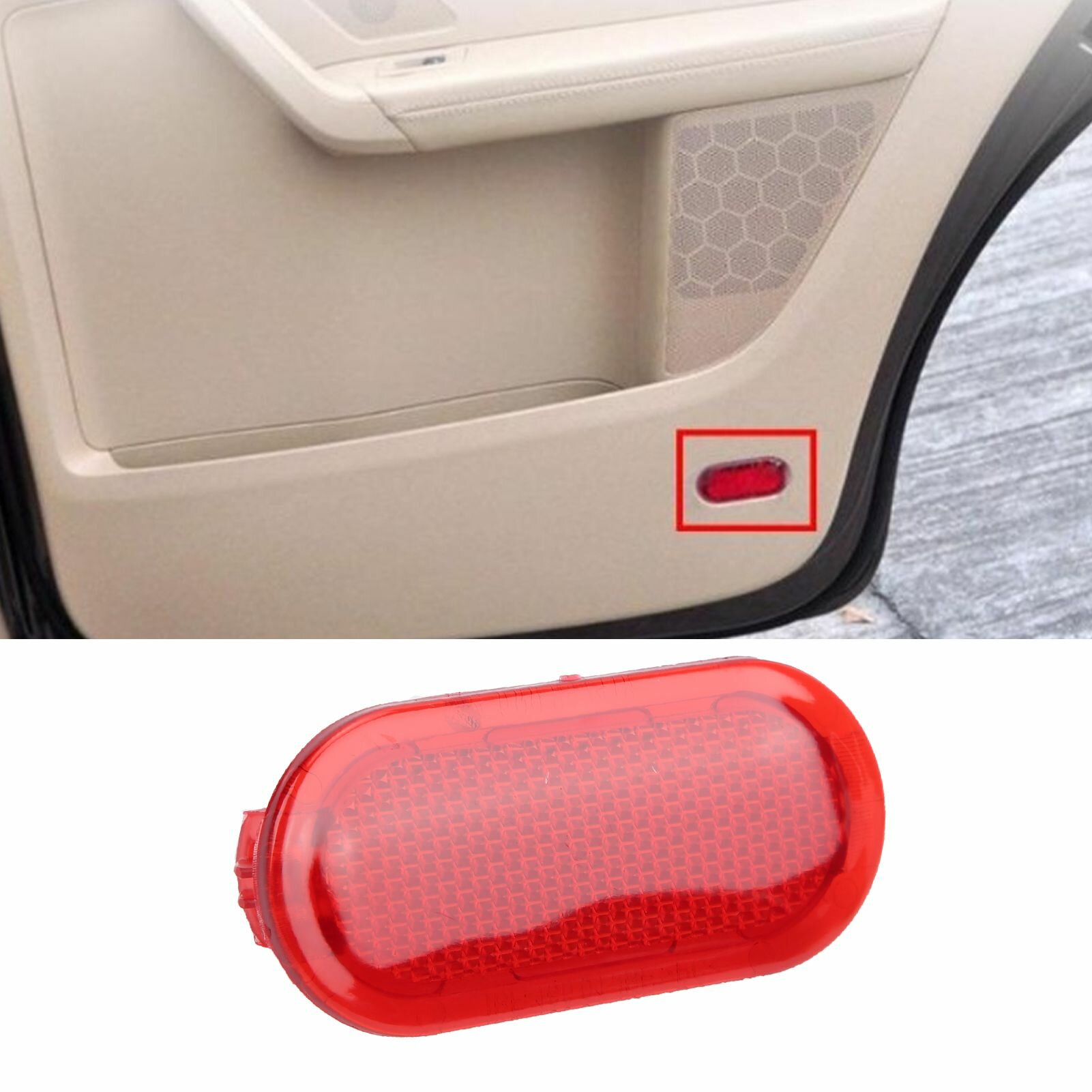 Красный дверной отражатель для Volkswagen Caddy 2004–2015 и Touran 2006–2015 — замена панели отделки, монтаж без сверления, ABS