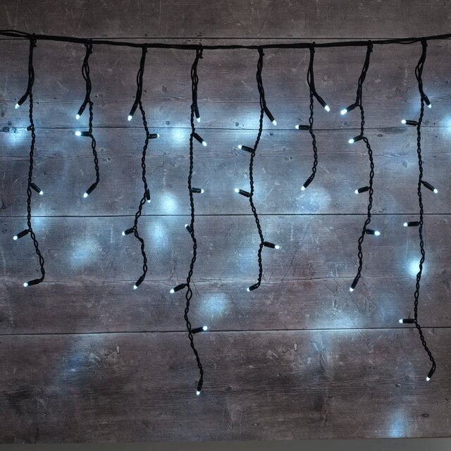 Светодиодная гирлянда Бахрома Profi Rubber 5*0.9 м, 323 холодных белых LED ламп, мерцание, черный каучук+ПВХ, соединяемая, IP65, Winter Deco, 4080197