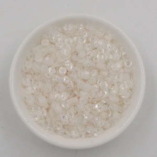 ПВХ пайетки 4 мм круглые вогнутые 10 г lucky sewing Белый, crystal