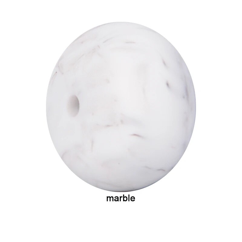 LOFCA силиконовые бусины 14 мм 50 шт. Белый, marble