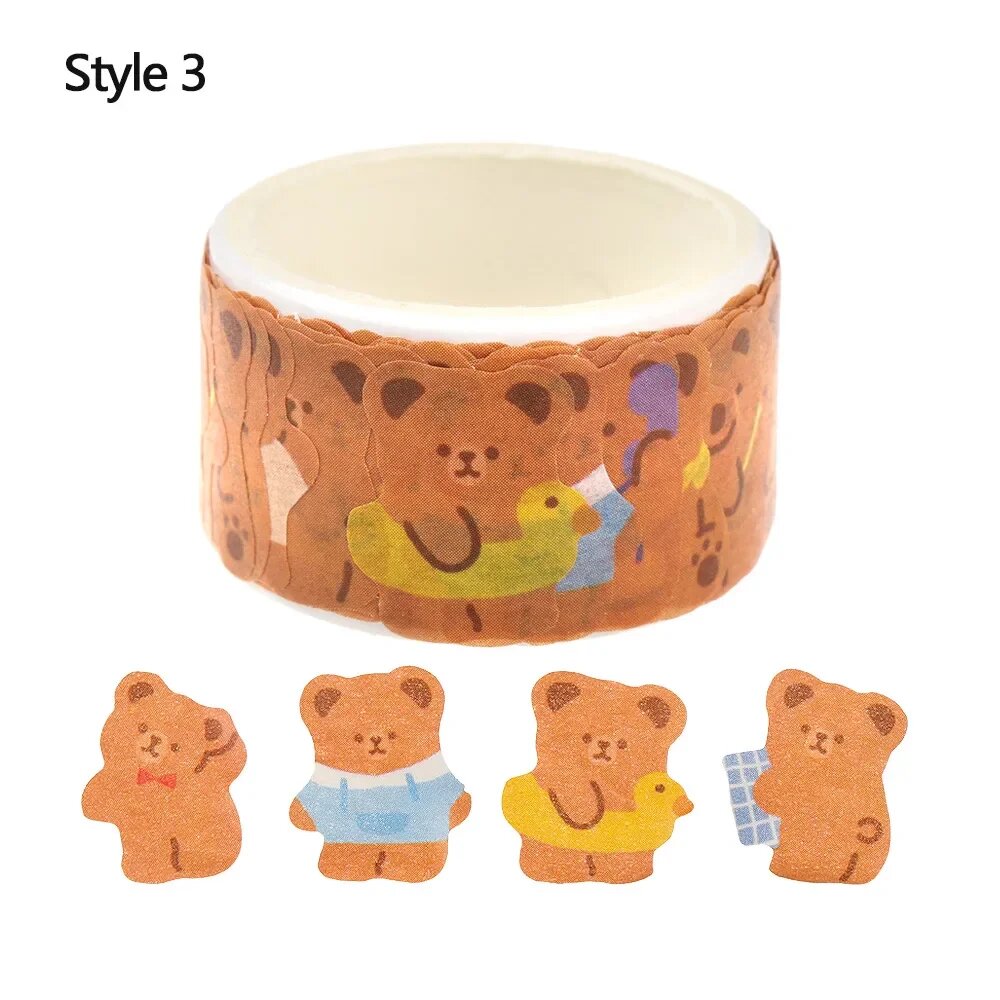 Клейкая лента Style 3 с мишками и уткой