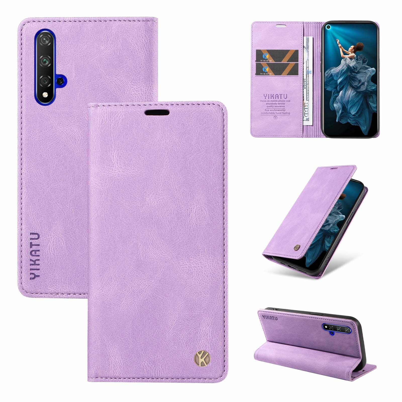 YIKATU Кожаный чехол для Honor 20 / Honor 20 Pro/ Honor 20S / Huawei Nova 5T (Хонор 20 и Хуавей Нова 5Т) визитницей из экокожи книжка