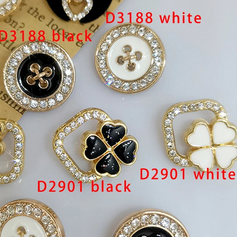 Пуговица декоративная D2901 black, 17.5mm, 6pcs