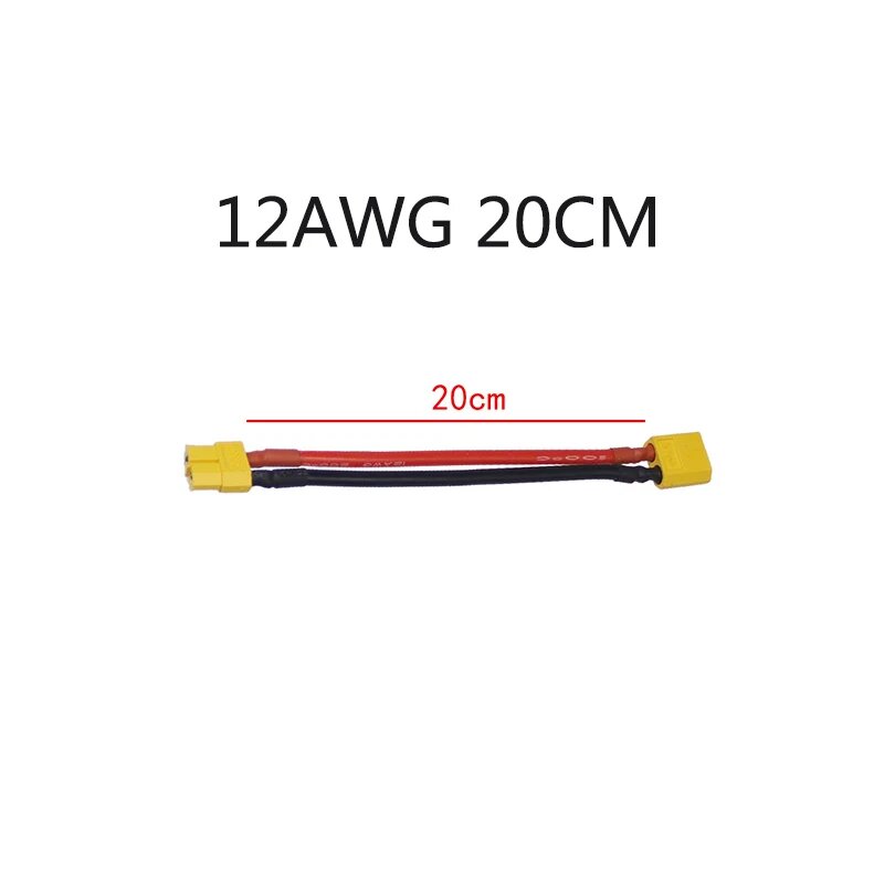 XT60 удлинительный кабель силиконовый 14AWG 12AWG для RC Красный, 12AWG 20CM