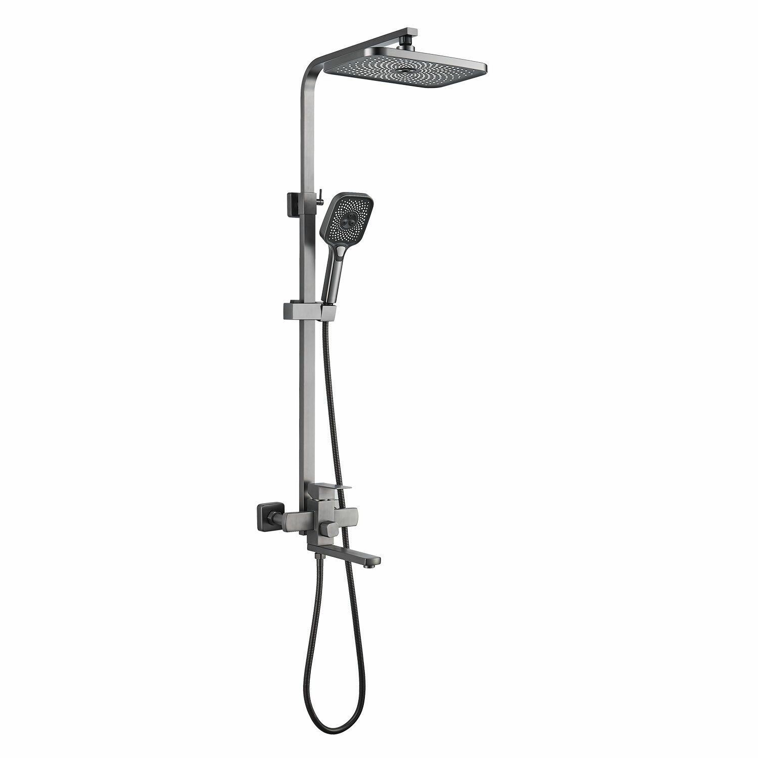 Душевая система для ванны Shevanik S7OR03DP6TMP, оружейная сталь