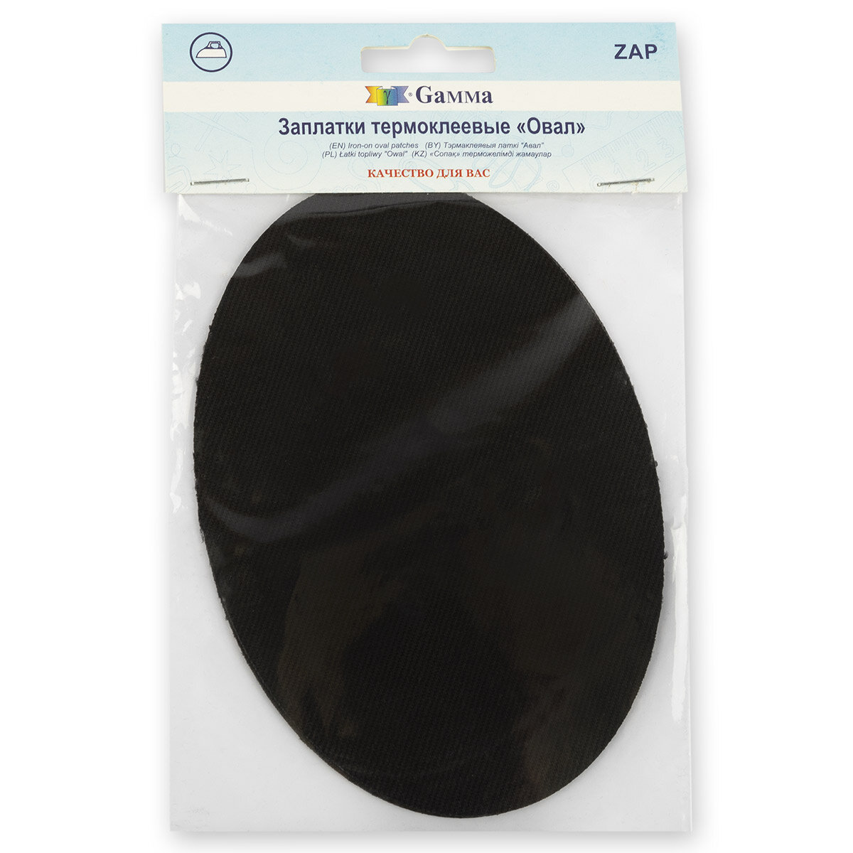 Gamma ZAP-EU84 Термозаплатка Овал 14х10 см 2 шт №04 джинс черный многоразового использования