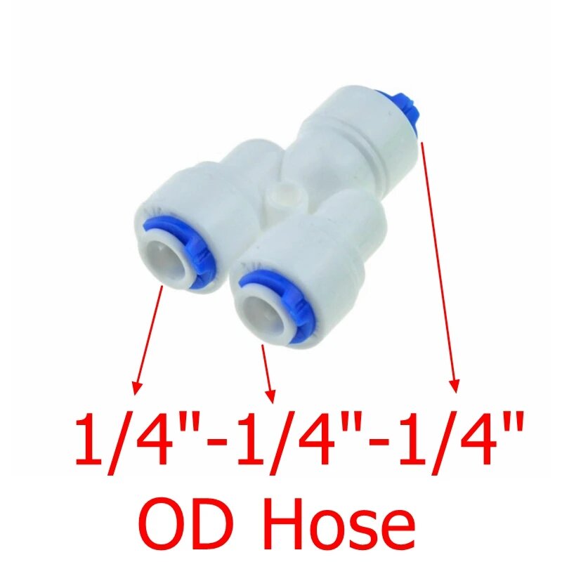 Тройник для шланга 1/4" OD, пластик, Y Shape 6.35-6.35mm