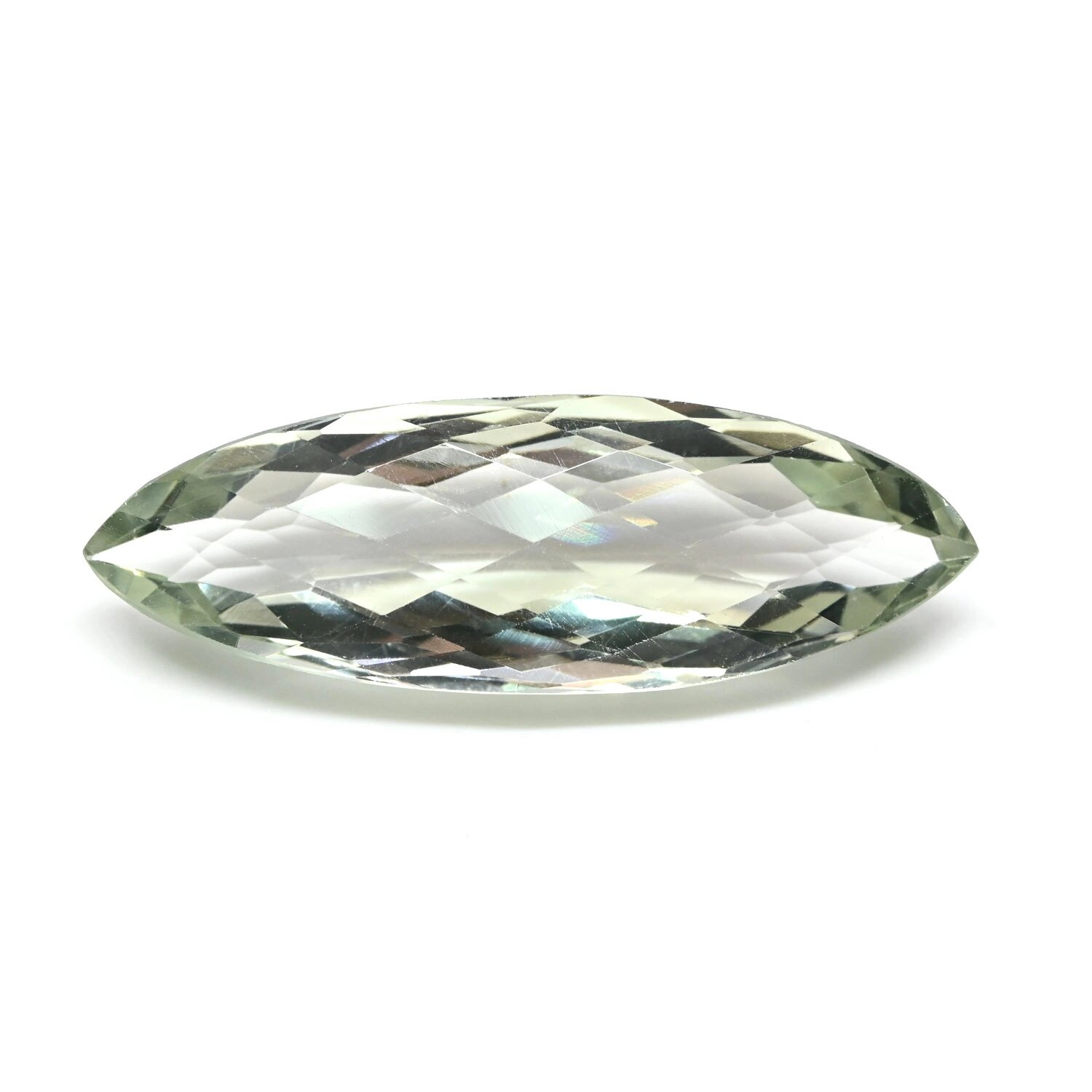 Кабошон из аметиста зеленого маркиз 12*36мм в ювелирной огранке, 19,65ct