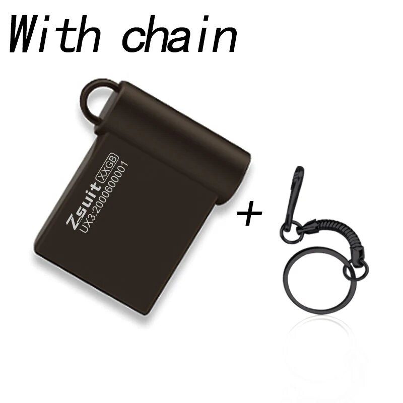 Флешка Z-suit 8GB, черная, с цепочкой