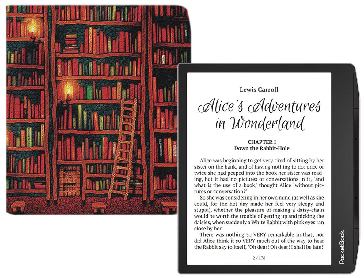 Электронная книга PocketBook 700 Era 16Gb, серый с обложкой R-ON Library