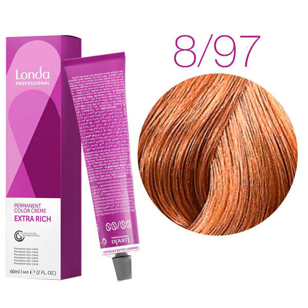 Londa Permanent Color Creme Стойкая крем-краска для волос 8/97 Утренний капучино, 60 мл