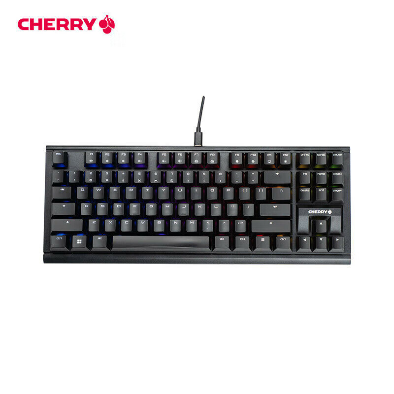Механическая игровая клавиатура CHERRY MX1.1 Black Obsidian Aurora, 87-клавишная, RGB, Tea Switch