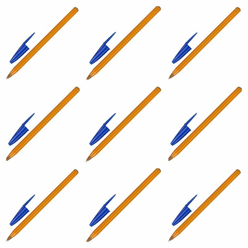 Bic Ручка шариковая неавтоматическая Orange синяя 0,3 мм 9 шт