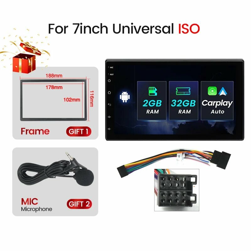 Автомобильный мультимедийный видеоплеер, стерео-система на Android 7, 9, 10, с GPS, 8 ГБ ОЗУ, 128 Гб ПЗУ, TS10, TS18, для VW, Nissan, Hyundai, Kia, Toyota, Honda, типоразмер 2DIN автомагнитола 2дин android магнитола 2д 7inch 2-32G