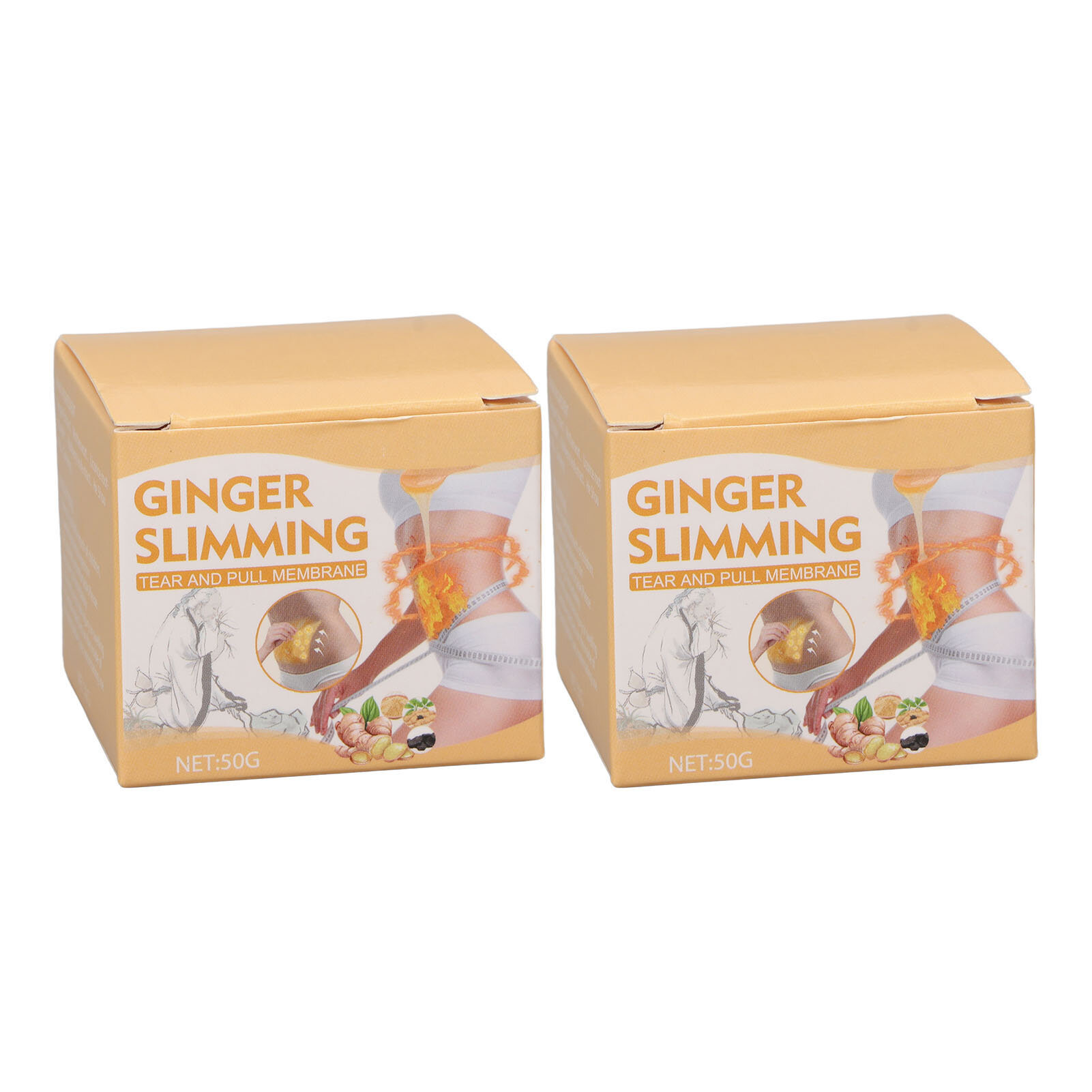 2 шт. по 1,8 унции Имбирная маска для похудения, травяная, укрепляющая, подтягивающая, для снижения веса и сжигания жира, для живота, рук и ног.