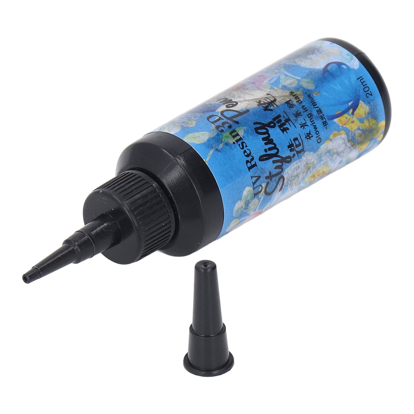 Светящаяся УФ-смола 20 мл в форме ручки, быстросохнущая, яркий, насыщенный цвет, широко используемая УФ-эпоксидная смола для самостоятельного изготовления ювелирных изделий, светящаяся синяя