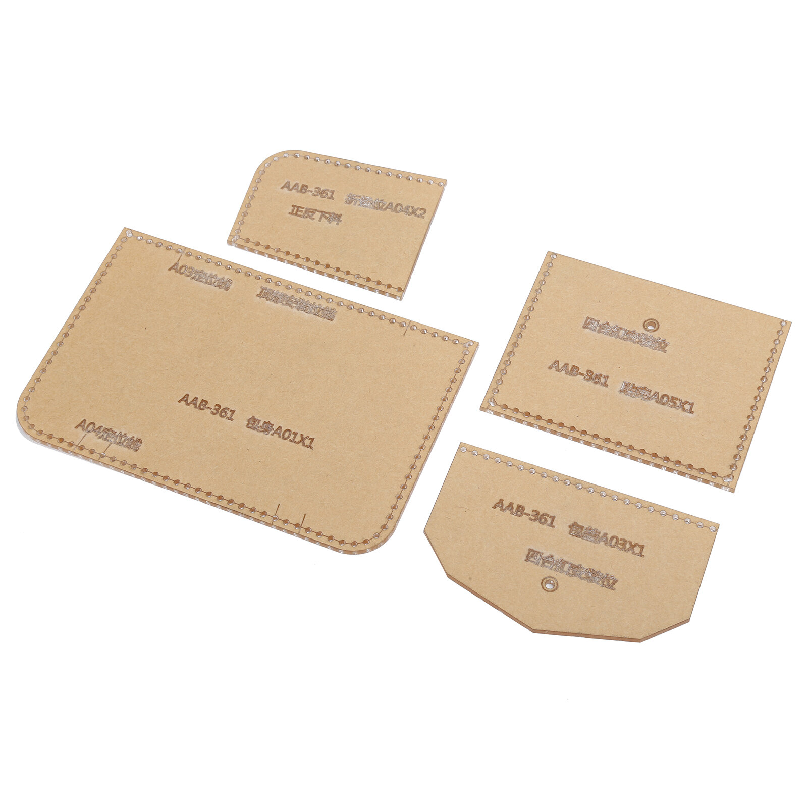 4pcs Акриловый шаблон кошелька DIY Кожаный ремесленник