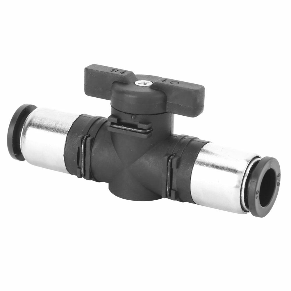 Черный пневмосоединитель с ручным клапаном, двусторонний быстросъем BUC-10