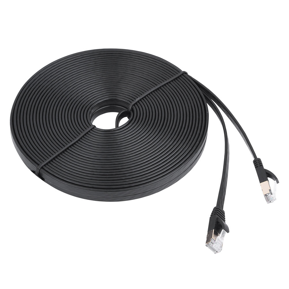 Экранированный кабель Ethernet CAT7 RJ45, 600 МГц, плоский сетевой шнур LAN длиной 15 м, высокоскоростная передача данных, прочный