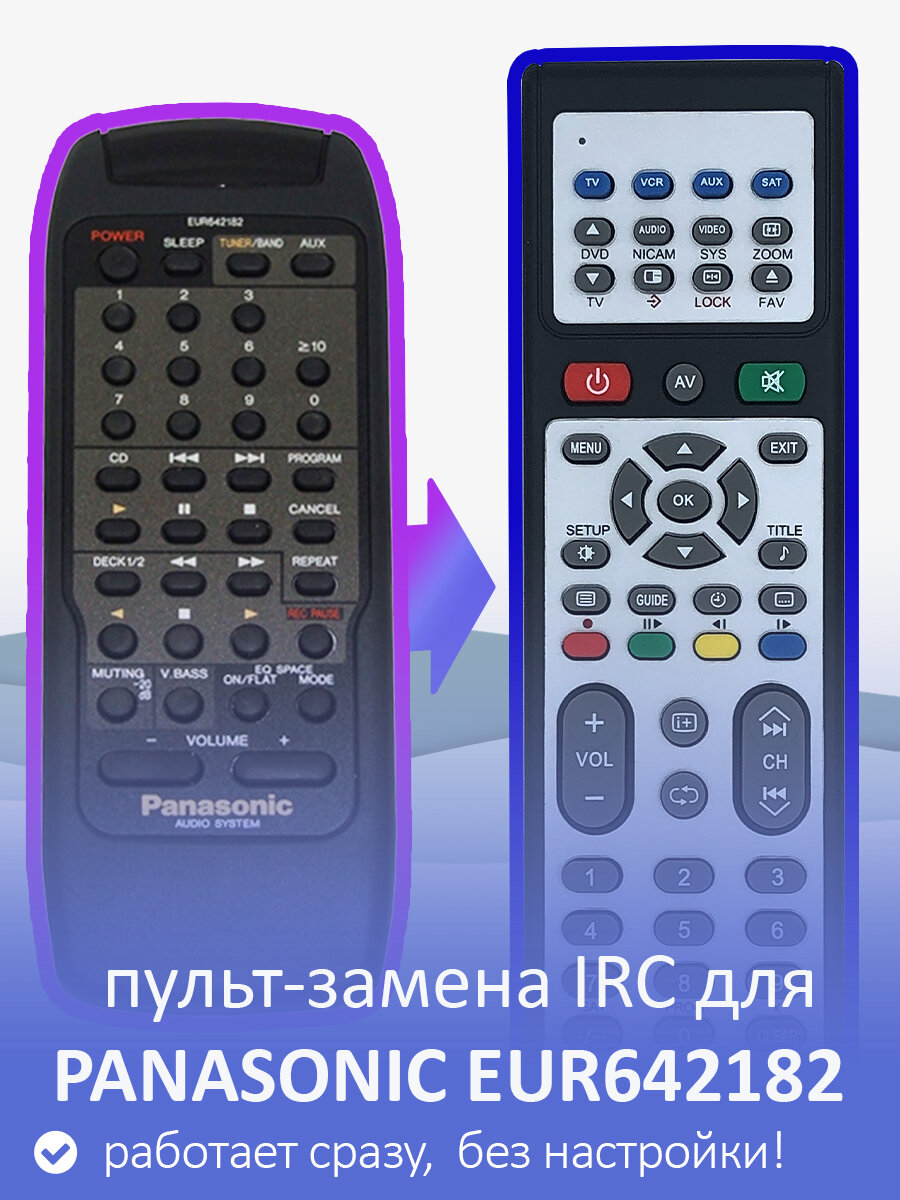 Пульт-замена для PANASONIC EUR642182