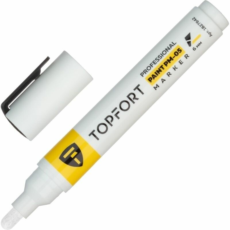 Маркер Topfort "Paint", лаковый, 6 мм, белый (ZP1800)