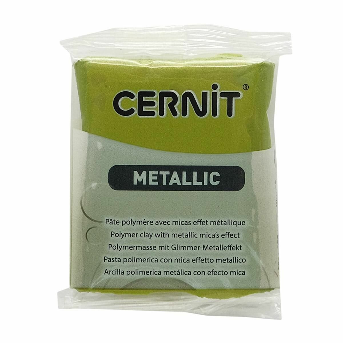 Пластика Cernit "Metallic", полимерная, запекаемая, цвет 051, Зеленое золото, 56 г, CE0870056