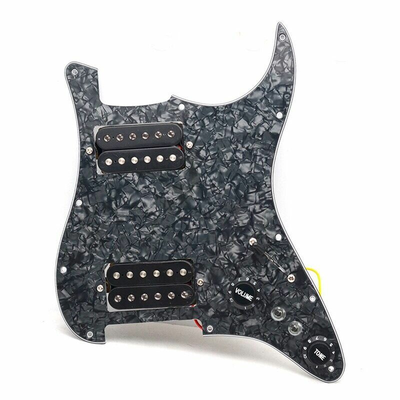 Alnico 5 Prewired Strat Pickguard Накладка с разделителем катушек HH Loaded Pickguard с набором звукоснимателей хамбакера, многоцветная