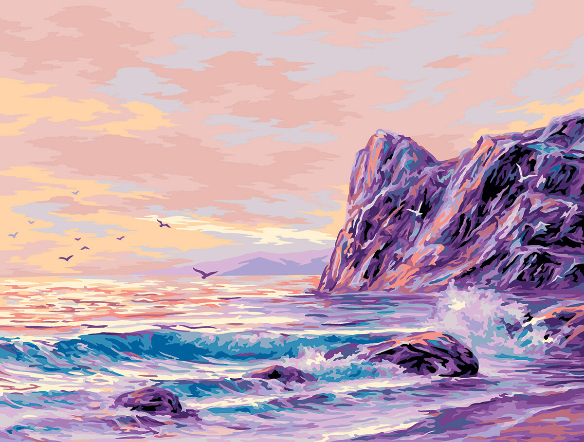 Фрея PNB/PM-215-RL50 Набор для раскрашивания по номерам 40x30 см Море на закате для творчества