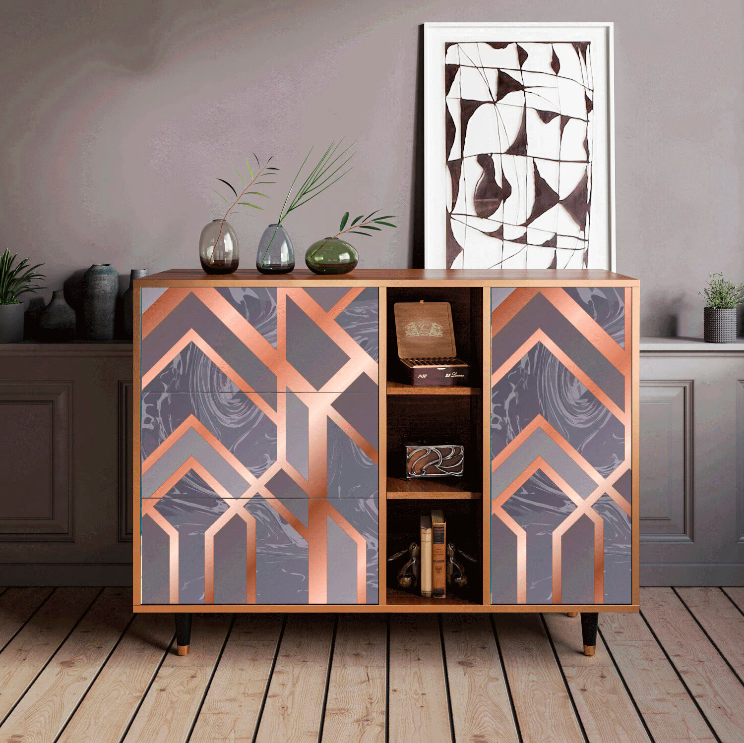 Комод - STORYZ - BS2 Taupe Anatomy, Разер - 125 x 97 x 48 см , Цвет корпуса - Орех