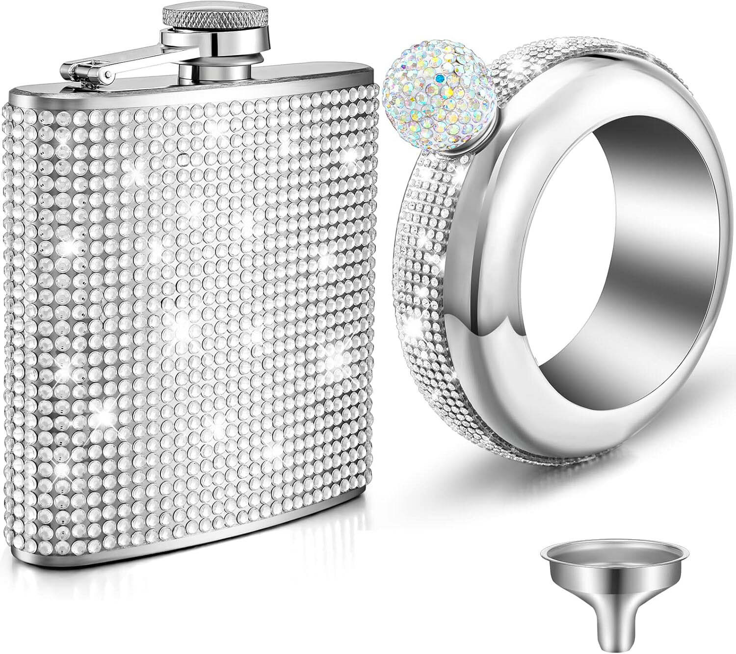 Фляжка из нержавеющей стали 170 мл, 100 мл, серебристый