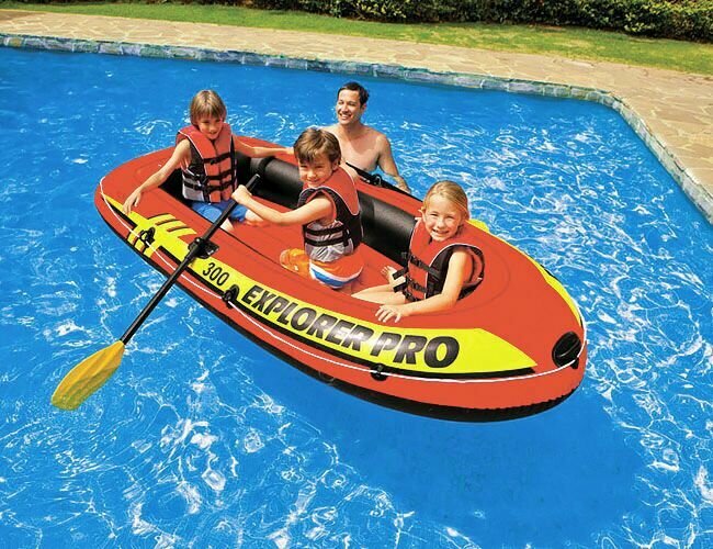 Надувная лодка Intex Explorer PRO - 300 (set) с веслами и насосом, 244х117х36см, 58358NP