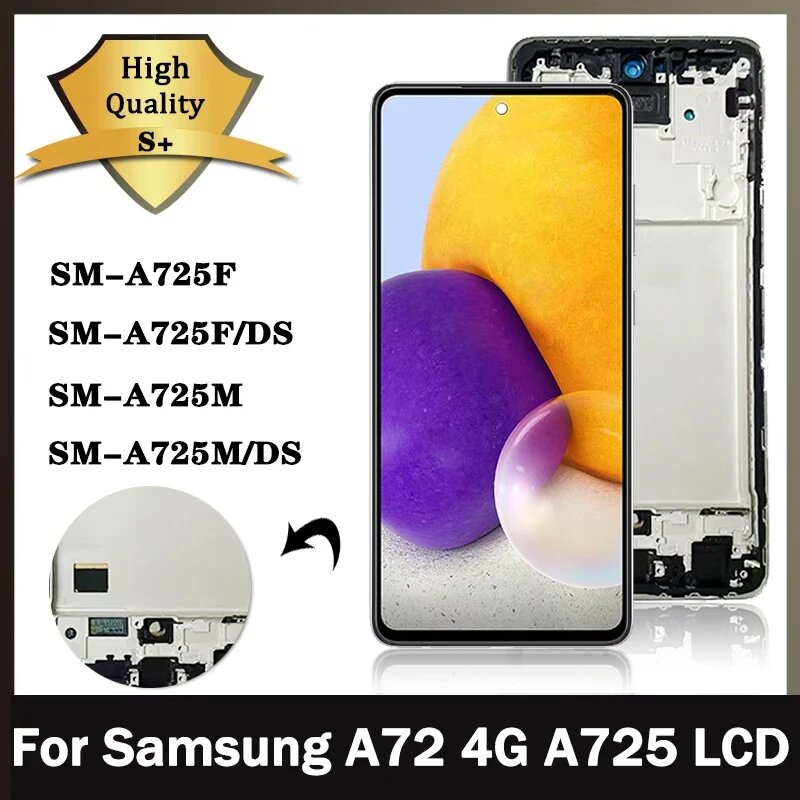 6,7 "Новый ЖК-дисплей для Samsung A72 4G ЖК-дисплей с цифровым преобразователем LCD NO Frame