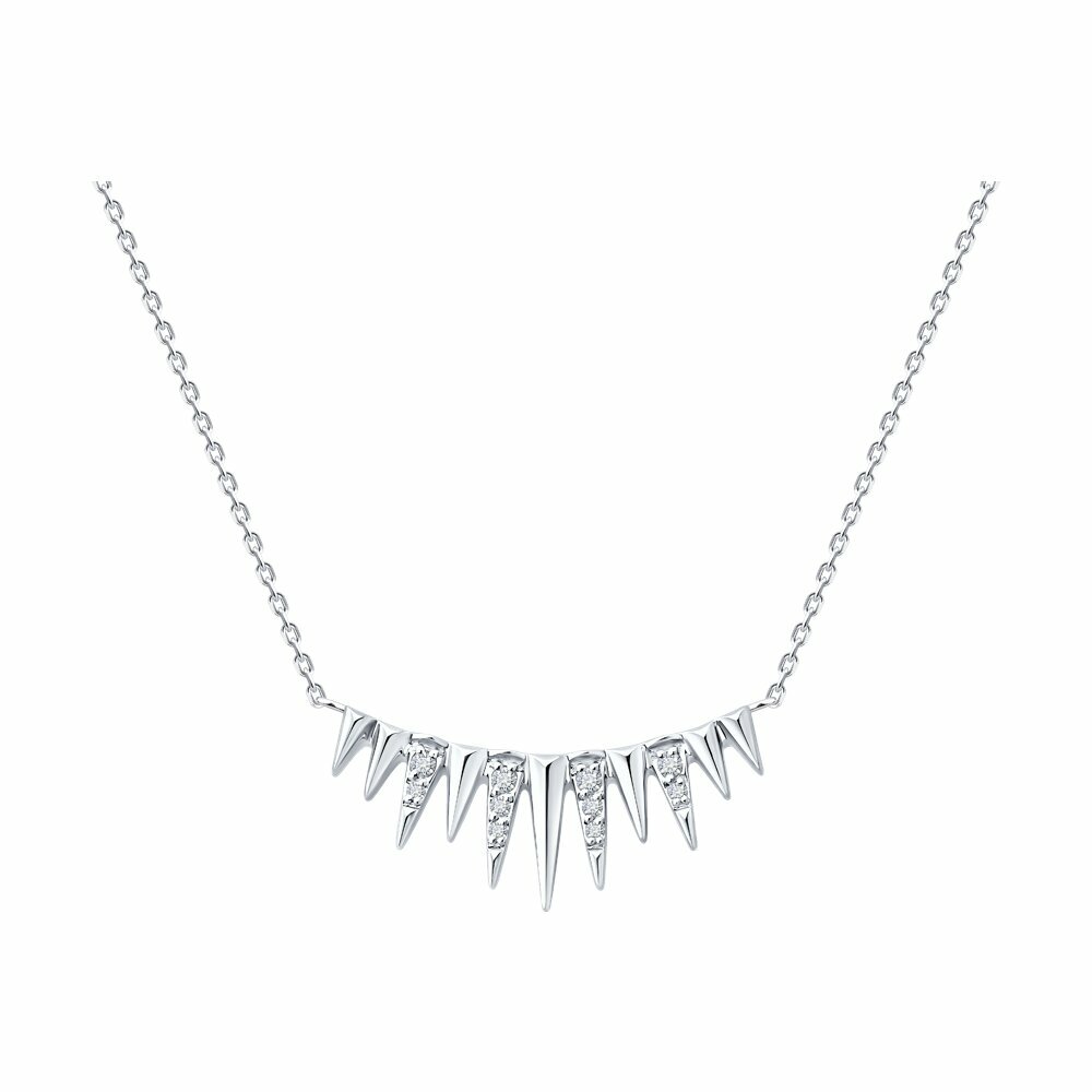 Колье, белое золото, 585 проба, бриллиант