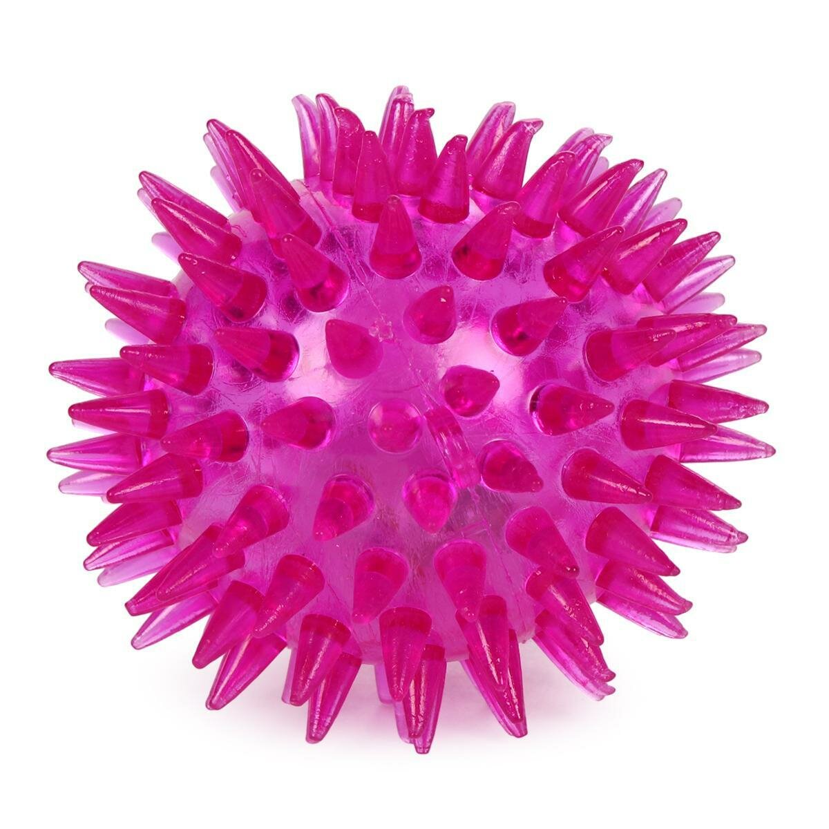 Мяч массажный детский с подсветкой и пищалкой, 6,5 см, резина, для развития моторики