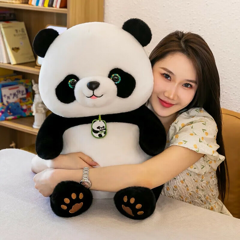 Wozhi Giant Panda Plush Toy, Realistic Baby Panda Doll, Stuffed Animal, Gift for Girls, Valentine's Day And Birthday Present