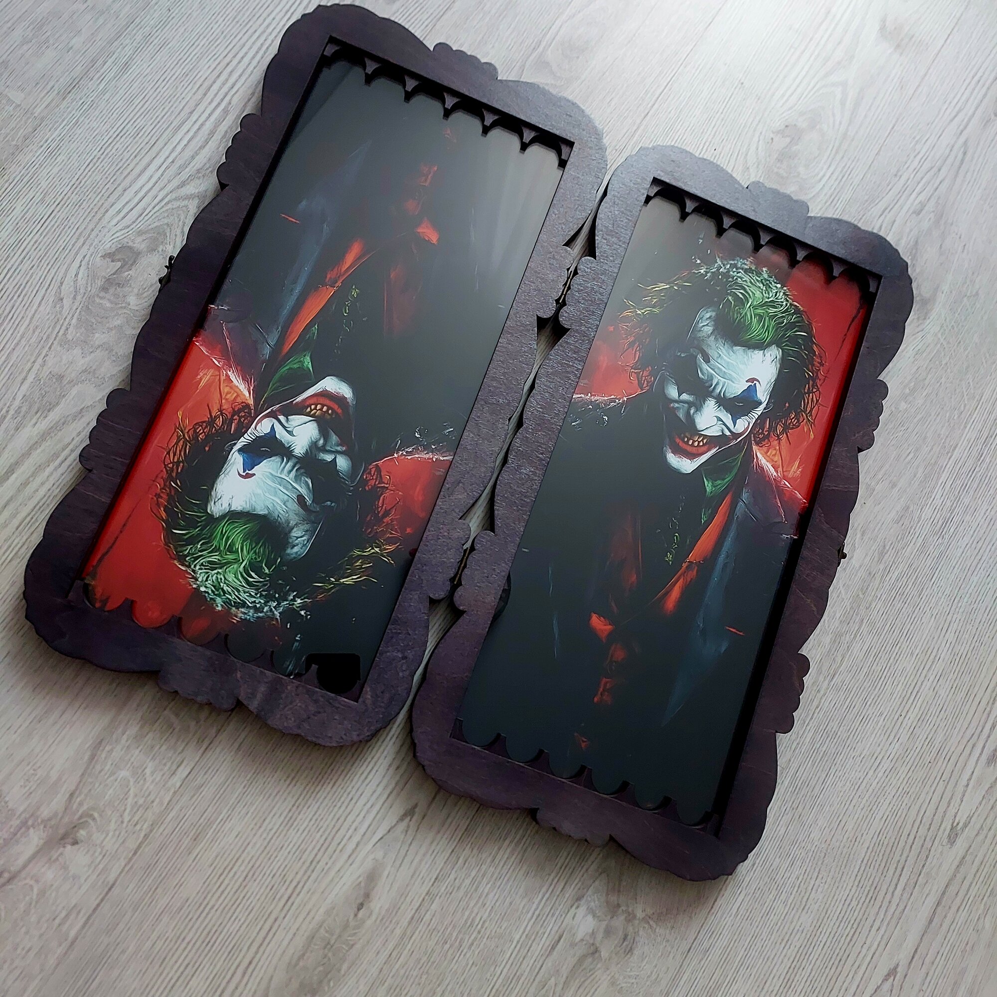 Нарды Джокер. Большие со стеклянным полем ручной работы с рисунком на стекле